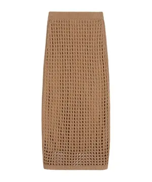 Max Mara Geode Openwork Midi Skirt - Desert