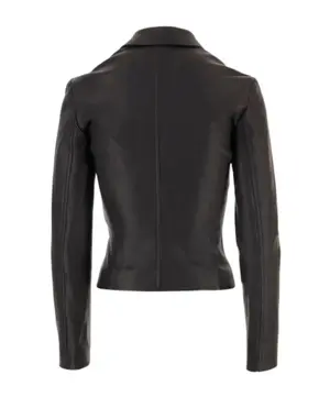 Gucci Washed Stretch Nappa Leather Zip-up Jacket