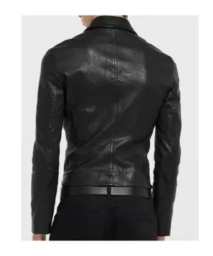 Gucci Washed Stretch Nappa Leather Zip-up Jacket