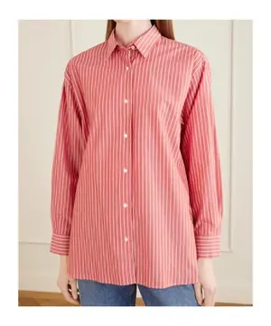 NILI LOTAN Yorke Striped Cotton Shirt - Pink