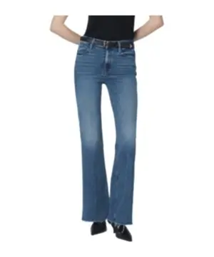 MOTHER Mid-rise Flared Jeans With Frayed Hems