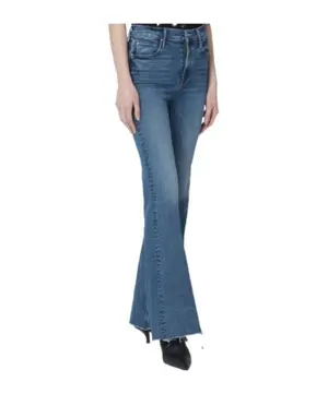 MOTHER Mid-rise Flared Jeans With Frayed Hems