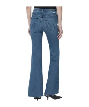 MOTHER Mid-rise Flared Jeans With Frayed Hems