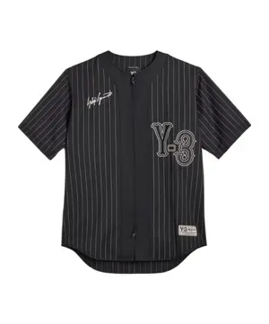 Y3 Zip Up Pinstripe Baseball Shirt