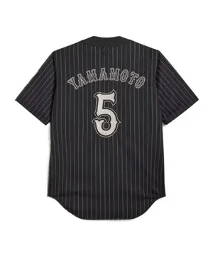 Y3 Zip Up Pinstripe Baseball Shirt