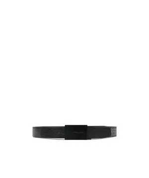 Emporio Armani Logo Engraved Belt - Black