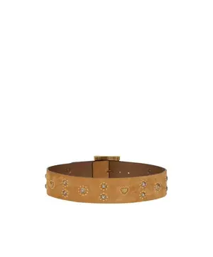 Etro Wide Studded Belt - Camel