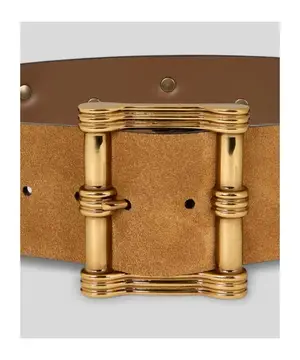 Etro Wide Studded Belt - Camel