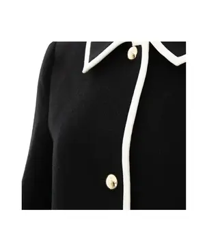 Moschino Contrast Trim Lapel Coat