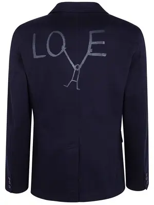 Comme Des Garçons Graphic Printed Blazer