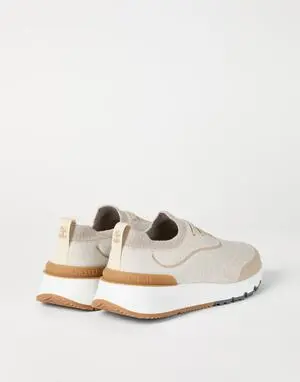 Brunello Cucinelli Knit Low-top Sneakers With Tie Fastening