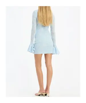 ROTATE BY BIRGER CHRISTENSEN Textured Long-sleeve Mini Dress