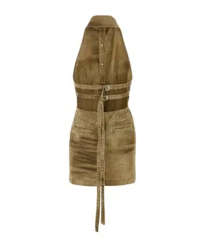 Blumarine Buttoned Halterneck Mini Dress - No