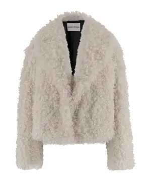 STAND STUDIO Samara Faux Fur Jacket - Nude