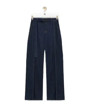 Loewe Logo Patch Wide Leg Jeans - Indigo