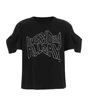 Sacai Short Sleeve T-shirt With Graphic Detail - Black