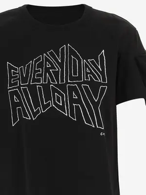 Sacai Short Sleeve T-shirt With Graphic Detail - Black
