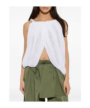 Balmain Draped Beaded-strap Top
