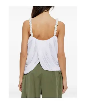 Balmain Draped Beaded-strap Top