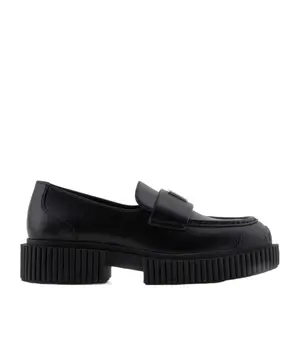 Armani Exchange Leather Loafers With Embossed Logo Detail