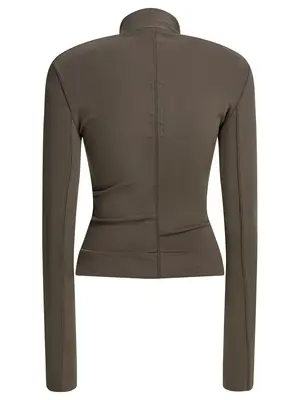 Rick Owens Long Sleeve Zip Up Jacket - Brown