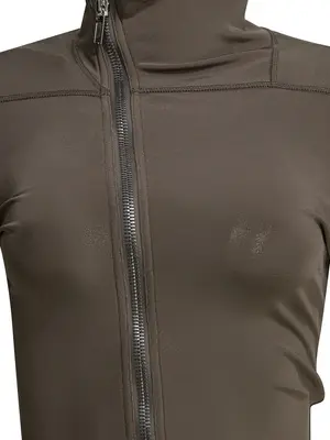 Rick Owens Long Sleeve Zip Up Jacket - Brown