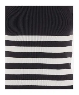 PATOU Striped Ribbed One-shoulder Top With Tie Detail