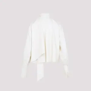 Celine Cropped Silk Twill Lavalliere Shirt