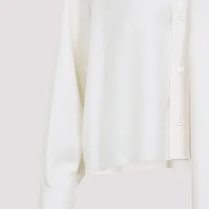 Celine Cropped Silk Twill Lavalliere Shirt