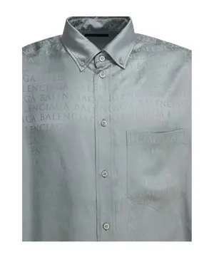 Balenciaga Monogrammed Long Sleeve Shirt - Grey