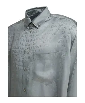 Balenciaga Monogrammed Long Sleeve Shirt - Grey