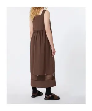 Max Mara Lace Trimmed Ankle-length Dress - Chocolate-colored