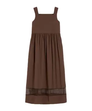 Max Mara Weekend Max Mara Lace Trimmed Ankle-Length Dress Chocolate