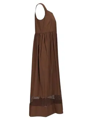 Max Mara Lace Trimmed Ankle-length Dress - Chocolate