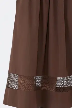 Max Mara Lace Trimmed Ankle-length Dress - Chocolate