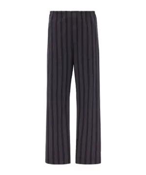 MAISON MARGIELA Striped Wide-leg Trousers - Black