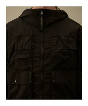 C.P. COMPANY Chrome-r Goggle Hooded Jacket - Black