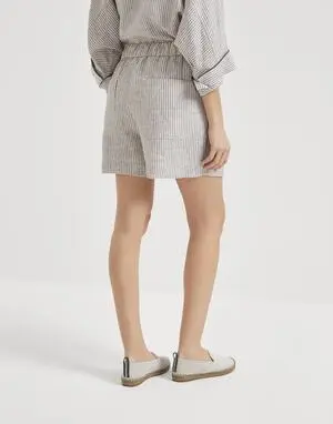 Brunello Cucinelli Striped Wide-leg Shorts