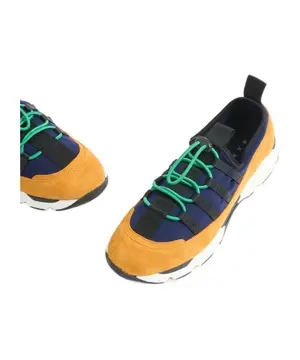 Marni Logo Printed Lace-up Sports Sneaker - Blue/pumpkin