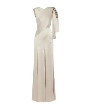 MAISON MARGIELA Hammered Satin Asymmetrical Evening Gown - Nude