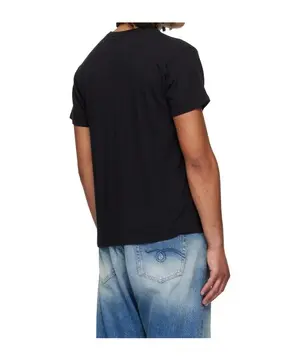 R13 Flaming Heart Crew Neck Short Sleeve T-shirt - Black