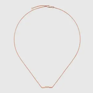Gucci Link To Love Rose Gold Bar Pendant Necklace