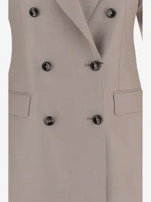 Tagliatore V-neck Double-breasted Blazer - Nude
