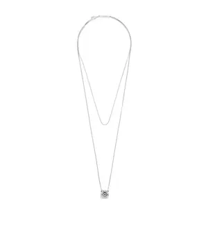 Loewe Anagram Bombe Double Chain Necklace - Silver