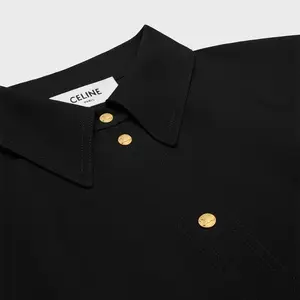 Celine Wool Dress With Button Cuffs And Shirt Collar