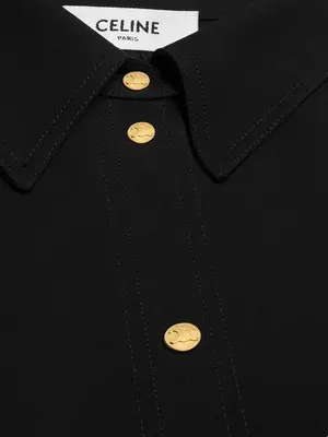 Celine Wool Dress With Button Cuffs And Shirt Collar