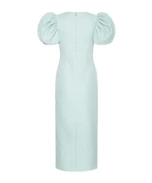 ROTATE BY BIRGER CHRISTENSEN Puff Sleeve Embossed Dress