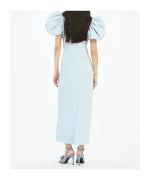 ROTATE BY BIRGER CHRISTENSEN Puff Sleeve Embossed Dress