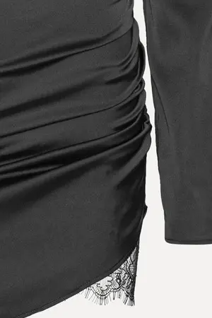 ROTATE BY BIRGER CHRISTENSEN Capsule Ruched Dress With Lace Trim