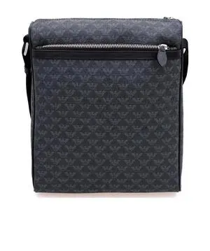 Emporio Armani Dark Gray Logo Satchel - Black